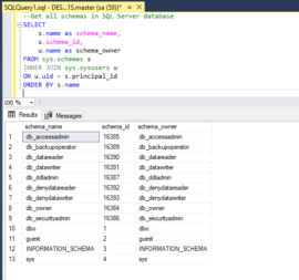 012. Get all schemas in SQL Server database - Techno Thirsty
